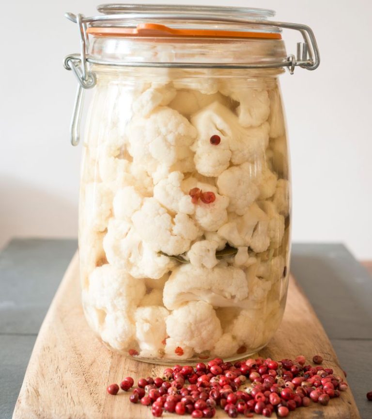 Pickling and Water Bath Canning Cauliflower Florets